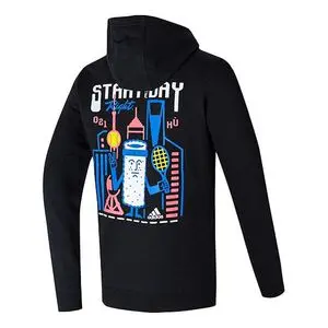 Adidas Graphic Print Hoodie - Black