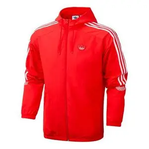 Adidas Logo Embroidered Track Jacket - Red
