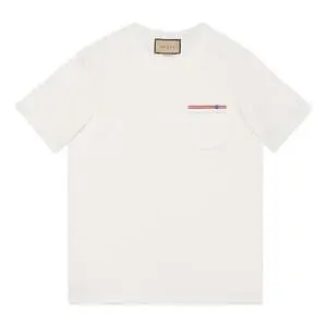 Gucci Ss22 Cotton T-shirt With Embroidery 'white - White/red