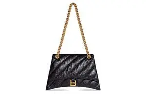 Balenciaga Crush Medium Chain Bag - Black