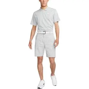 Nike Classic Plaid Pattern Button Straight Shorts