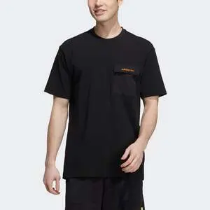 Adidas Neo M Sw Pkt Tee Chest Pocket Back Funny Sports Short Sleeve - Black