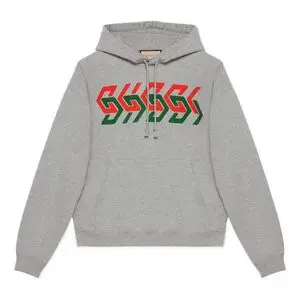Gucci Chain Print Hooded Sweatshirt - Grey