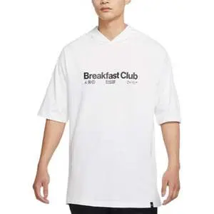 Nike Alphabet Printing Hooded Pullover Short Sleeve White T-shirt