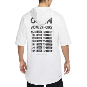 Nike Alphabet Printing Hooded Pullover Short Sleeve White T-shirt