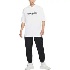Nike Alphabet Printing Hooded Pullover Short Sleeve White T-shirt