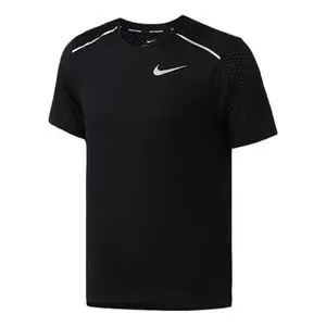 Nike Rise 365 Short Sleeve Running Top - Black