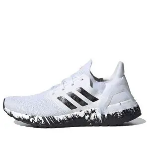 Adidas Ultraboost 20 Athletic Sneakers With Paint Splatter Detailing - White/black