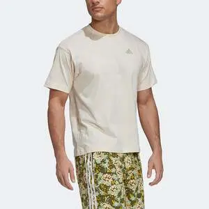Adidas Solid Color Logo Alphabet Round Neck Sports Short Sleeve White