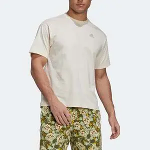 Adidas Solid Color Logo Alphabet Round Neck Sports Short Sleeve White - Multi-color