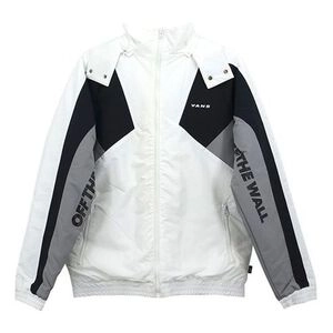 VANS Hooded Track Jacket With Contrast Stitching And Graphic Detail - White