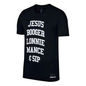 JORDAN Air Alphabet Printing Sports Short Sleeve - Black