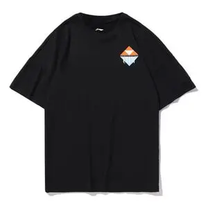 LI-NING Counterflow Graphic T-shirt 'black - Black/orange