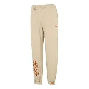 PUMA Puma Das Cc Label Knit Pants 'beige' Beige/orange