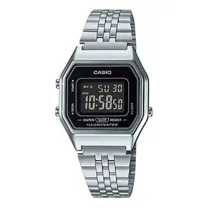 Casio Vintage Stainless Steel Digital Watch - Silver