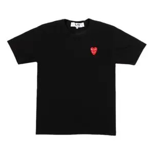 Play Comme Des Garcon Basic T-shirt Red Family Heart - Black