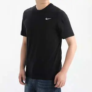 Nike Dri-fit Crew Solid Round Neck Training Short Sleeve - Black