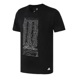 Adidas Wj Ss Logo Sports Round Neck Short Sleeve - Black