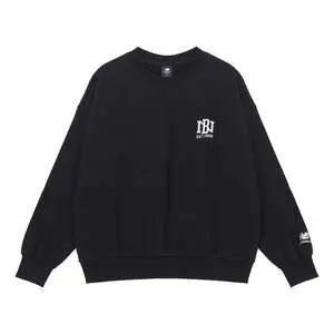 NEW BALANCE Logo Print Sweatshirt Asia Sizing 'black White - Black/white