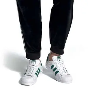 Adidas Superstar Low Top Sneakers - White/green