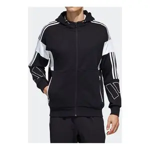 Adidas Hooded Jacket With Spliced Design - Black