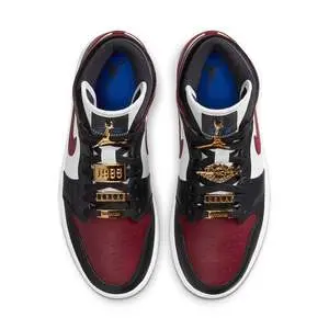 JORDAN Air 1 Mid Se "gold Pendants" Sneakers - Black/dark Beetroot/white