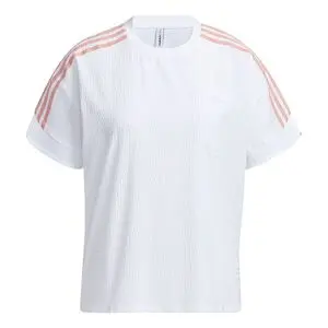Adidas Neo Cs Jun Woven Tee With Side Stripe Detail - White