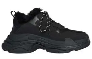 Balenciaga Triple S Sneakers With Faux Fur Trim
