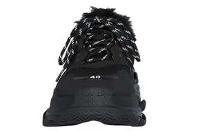 Balenciaga Triple S Sneakers With Faux Fur Trim