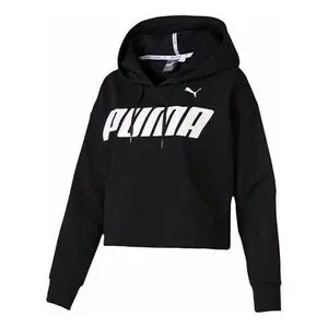 PUMA Cropped Logo Hoodie - Black