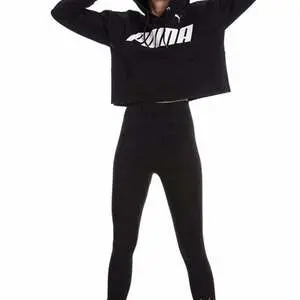 PUMA Cropped Logo Hoodie - Black