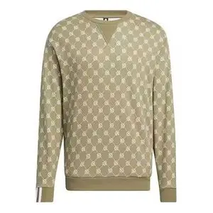 Adidas Neo Monogram Printed Crewneck Sweatshirt - Olive Green