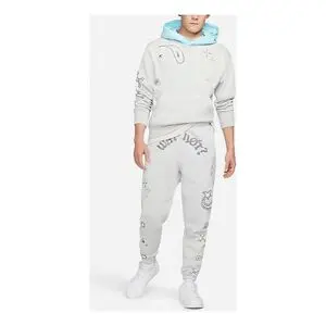 JORDAN Printing Logo Fleece Drawstring Lacing Sports Pants/trousers/joggers Gray - Default Color