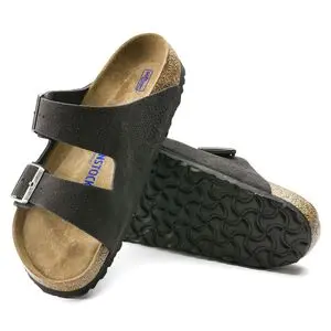 BIRKENSTOCK Arizona Suede Leather Sandals - Grey