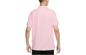 Nike Solid Color Logo Embroidered Short Sleeve Polo Shirt Pink