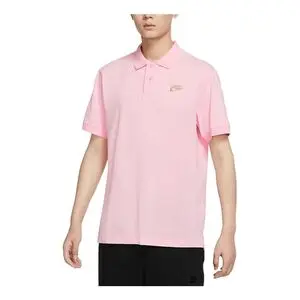 Nike Solid Color Logo Embroidered Short Sleeve Polo Shirt Pink - Multi-color