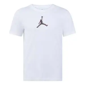 JORDAN Dri-fit 3d Logo Funny Printing Knit Quick Dry Short Sleeve T-shirt - White