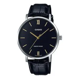 Casio Analog Dress Watch With Leather Strap