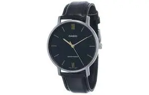 Casio Analog Dress Watch With Leather Strap