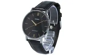 Casio Analog Dress Watch With Leather Strap