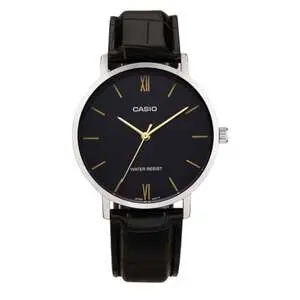 Casio Analog Dress Watch With Leather Strap