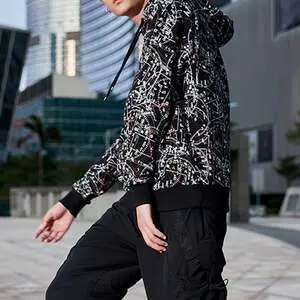 LI-NING Printed Pullover Hoodie