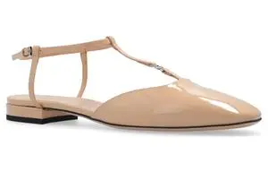 Gucci Ballerina Flats With T-strap Detail - Pink
