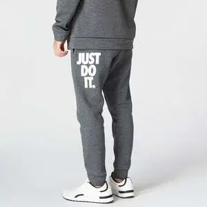 Nike Alphabet Fleece Lined Stay Warm Knit Sports Pants Gray - Grey