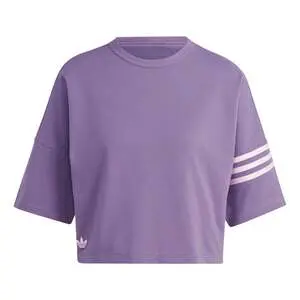 Adidas Neuclassics 3 Stripe T-shirt Asia Sizing 'shadow Violet - Shadow Violet/white