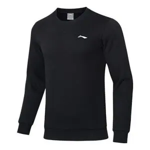 LI-NING Training Series Solid Color Fleece Lined Stay Warm Round Neck Pullover