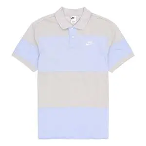 Nike Sport Essential Logo Colorblock Casual Short Sleeve Light Sea Blue Polo Shirt - Multi-color