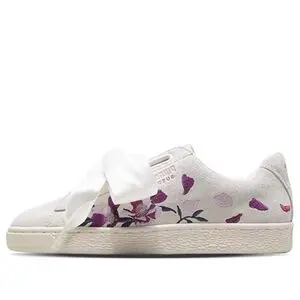 PUMA Suede Heart Flowery Sneakers With Floral Embroidery And Ribbon Detail