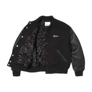 Supreme Ss26 Cross Varsity Jacket - Black