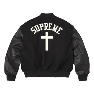 Supreme Ss26 Cross Varsity Jacket - Black